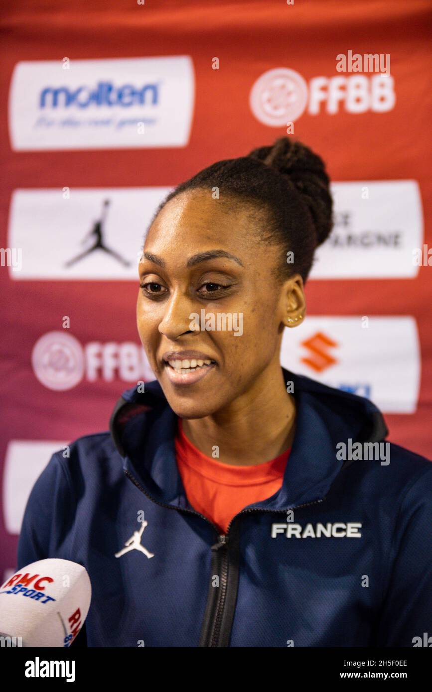 Sandrine Gruda of France during the French women's team training on ...