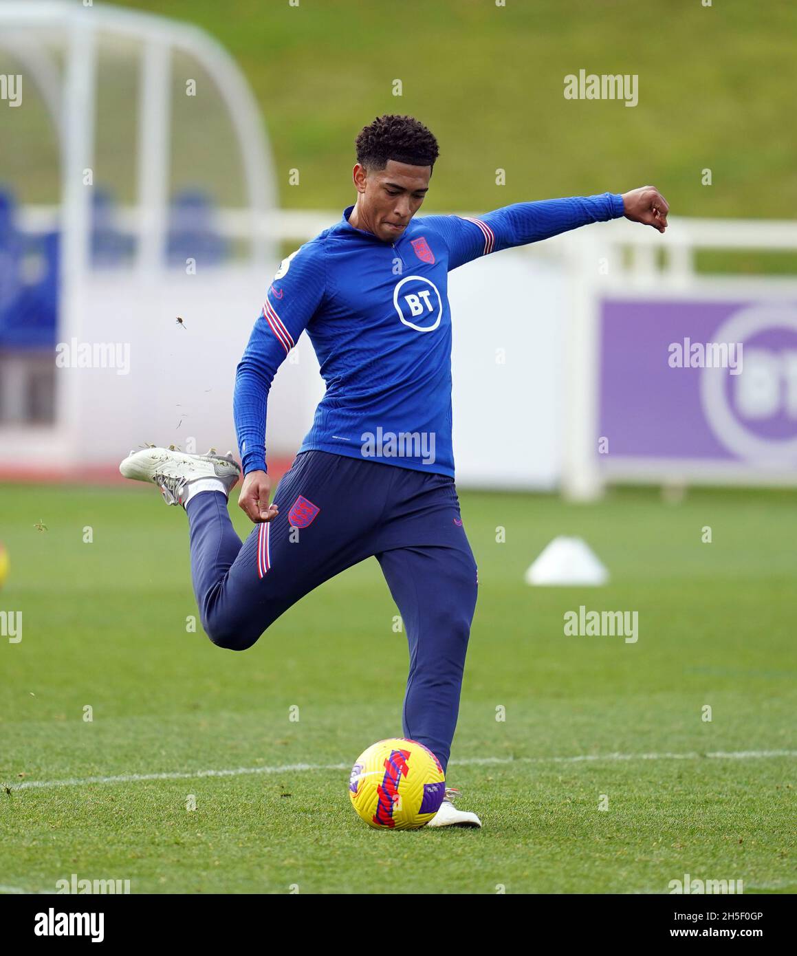 England's Jude Bellingham during a training session at St George's Park ...