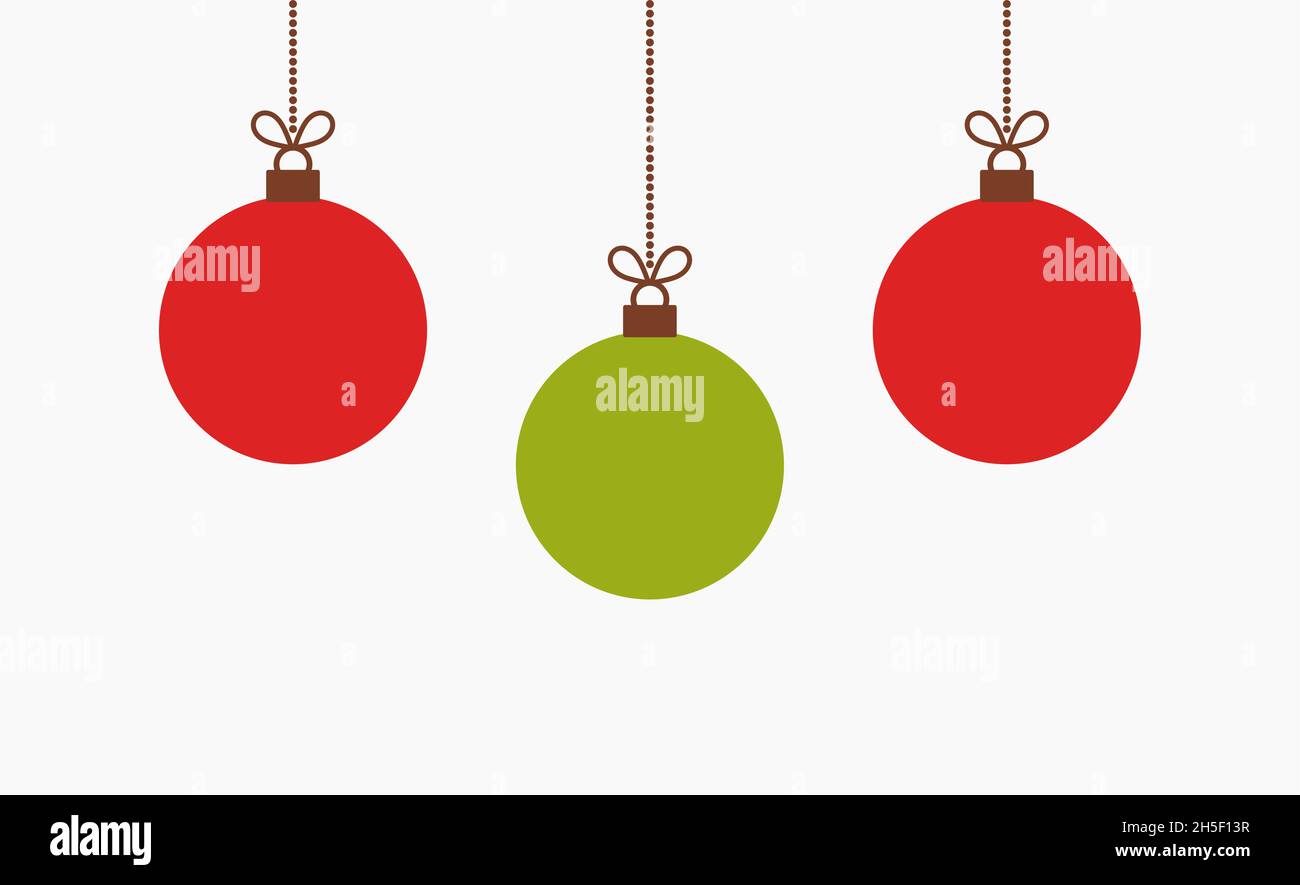 Red and green Christmas baubles. Vector illustration Stock Vector Image ...