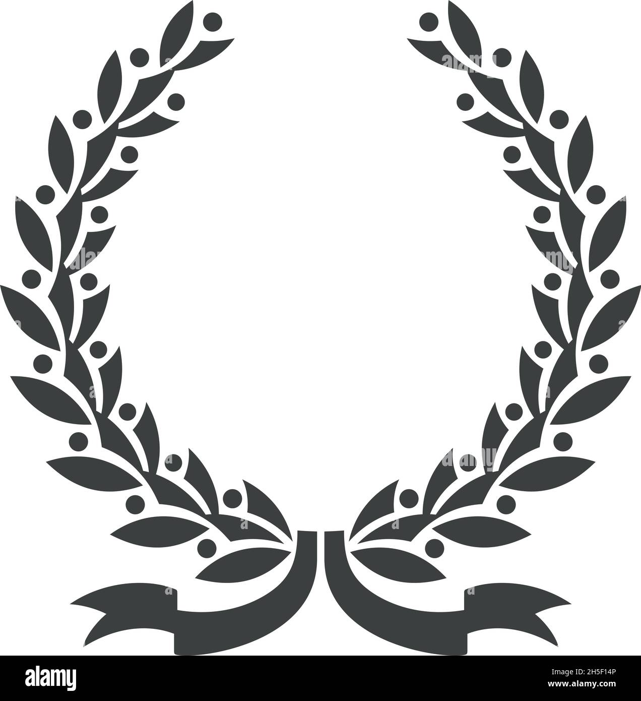 Award laurel wreath. Victory emblem frame, trophy winner certificate ...