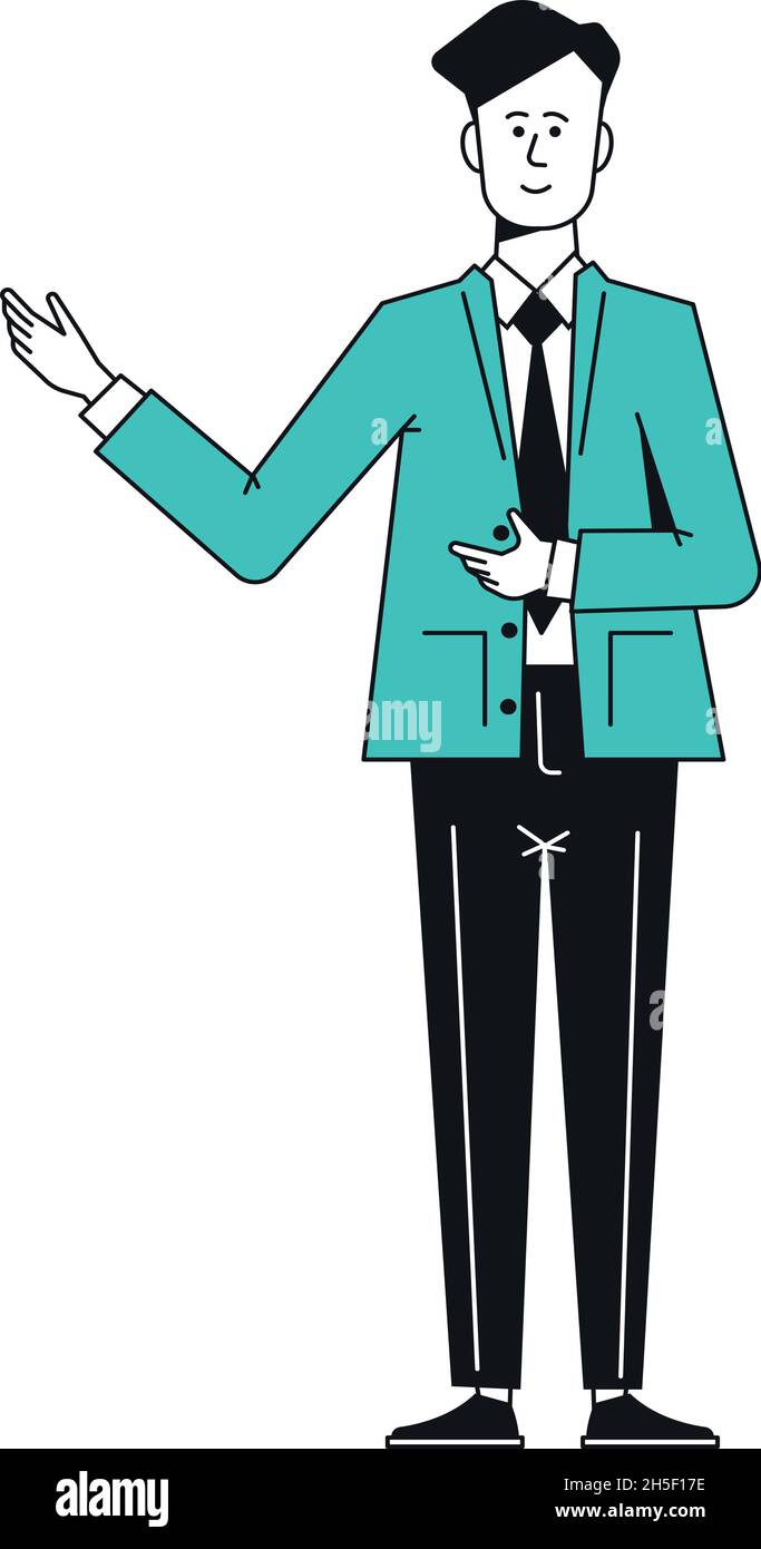 Standing man showing something. Businessman doing presentation Stock ...