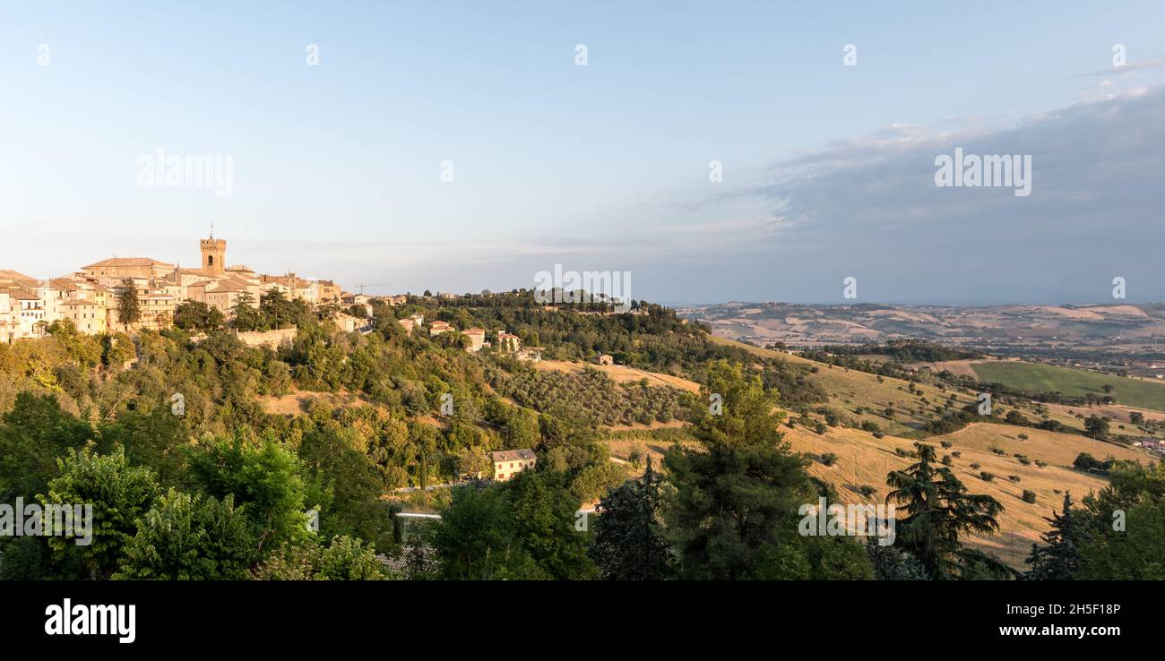 Landscape of Recanati town, historical center of ancient village where ...