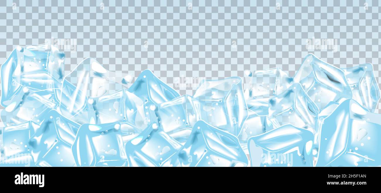 Ice cubes, realistic set, 3d vector illustration. Blue Ice collection ...