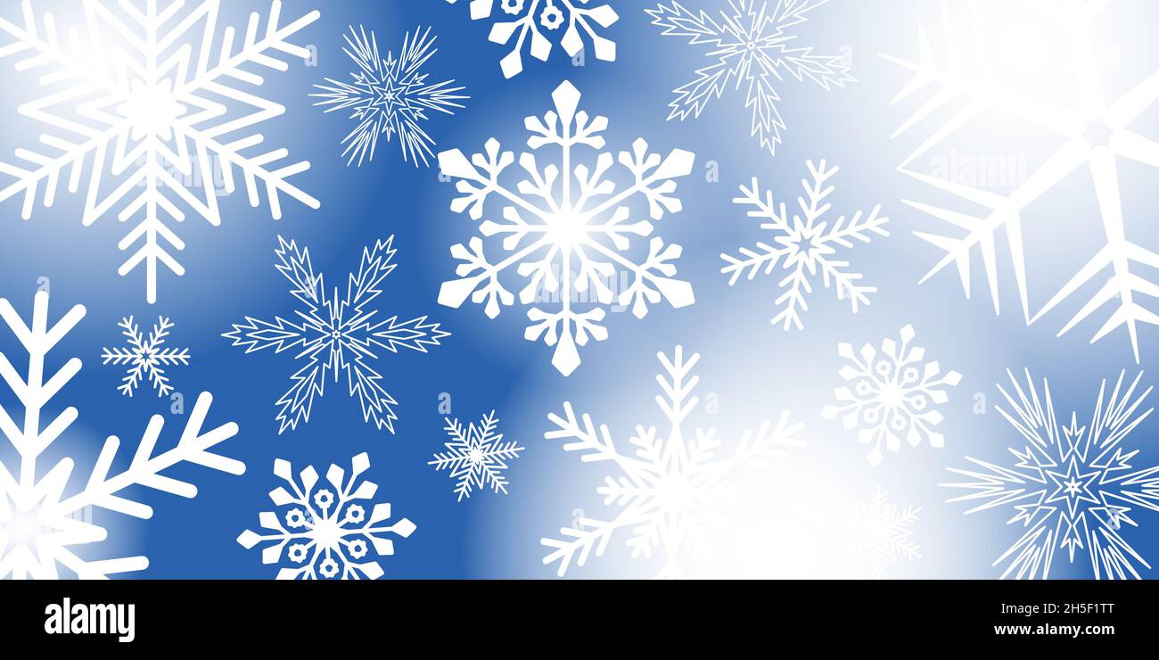 Blue background with white snowflakes, creative christmas background ...