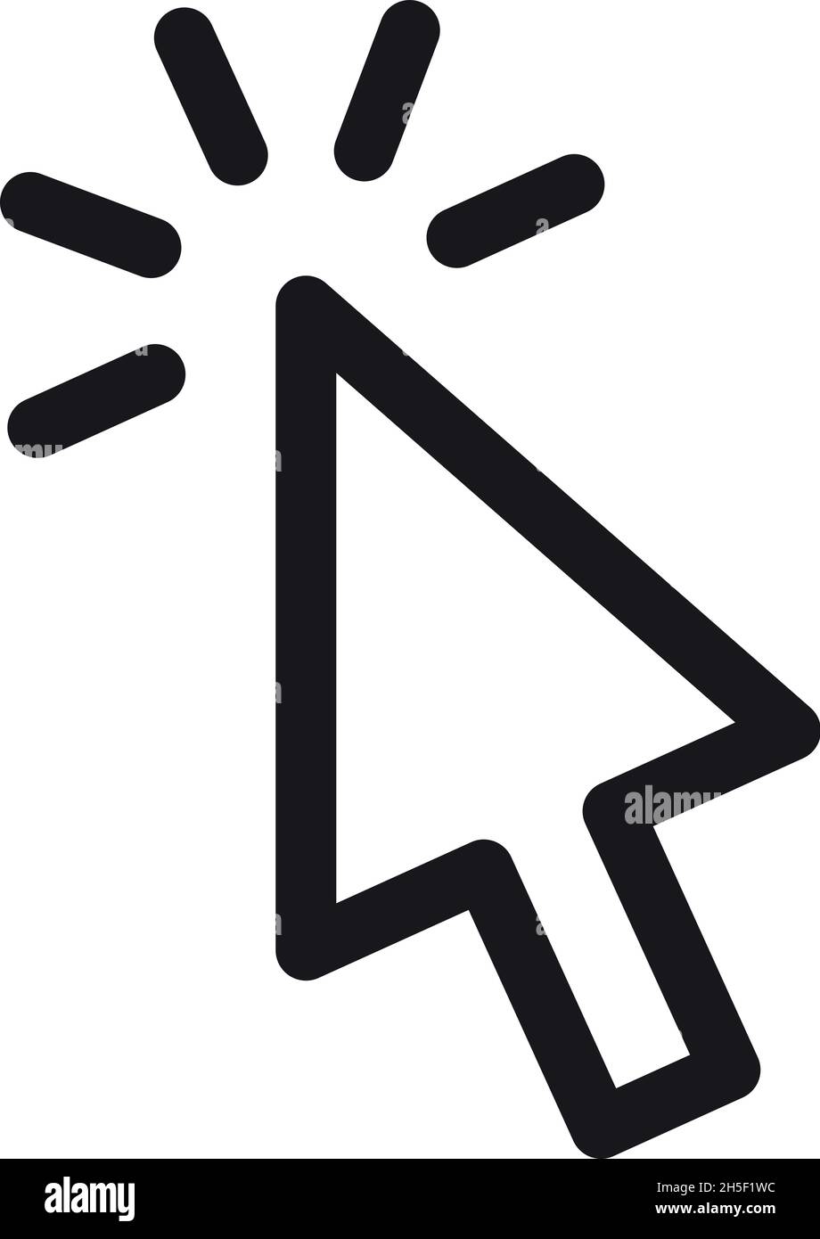 Arrow cursor. Clicking pointer icon in line style Stock Vector Image ...