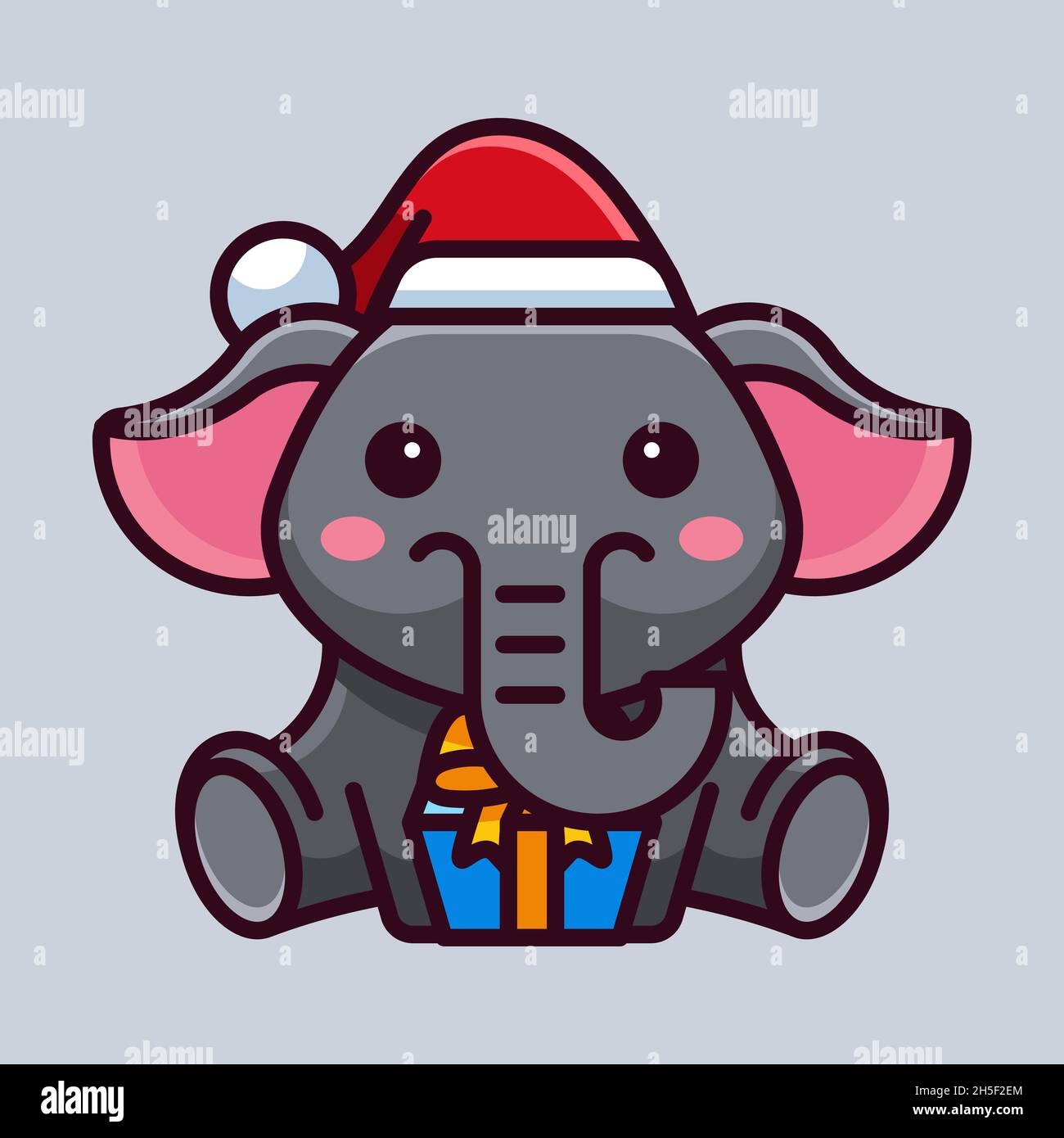 CUTE ELEPHANT CELEBRATE CHRISTMAS Stock Vector Image & Art - Alamy