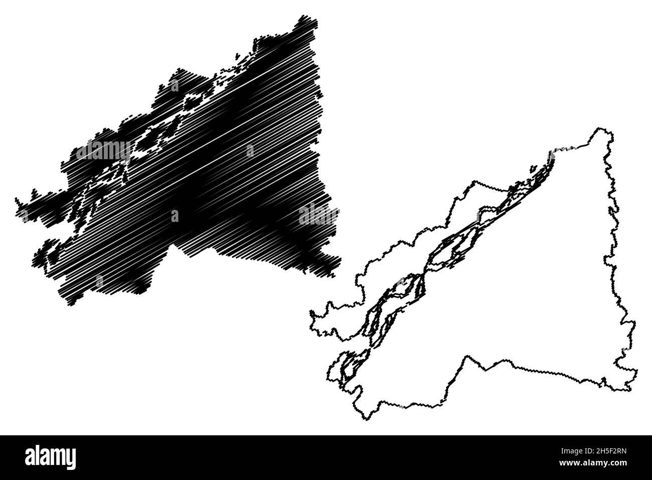 Supaul district (Bihar State, Kosi division, Republic of India) map ...