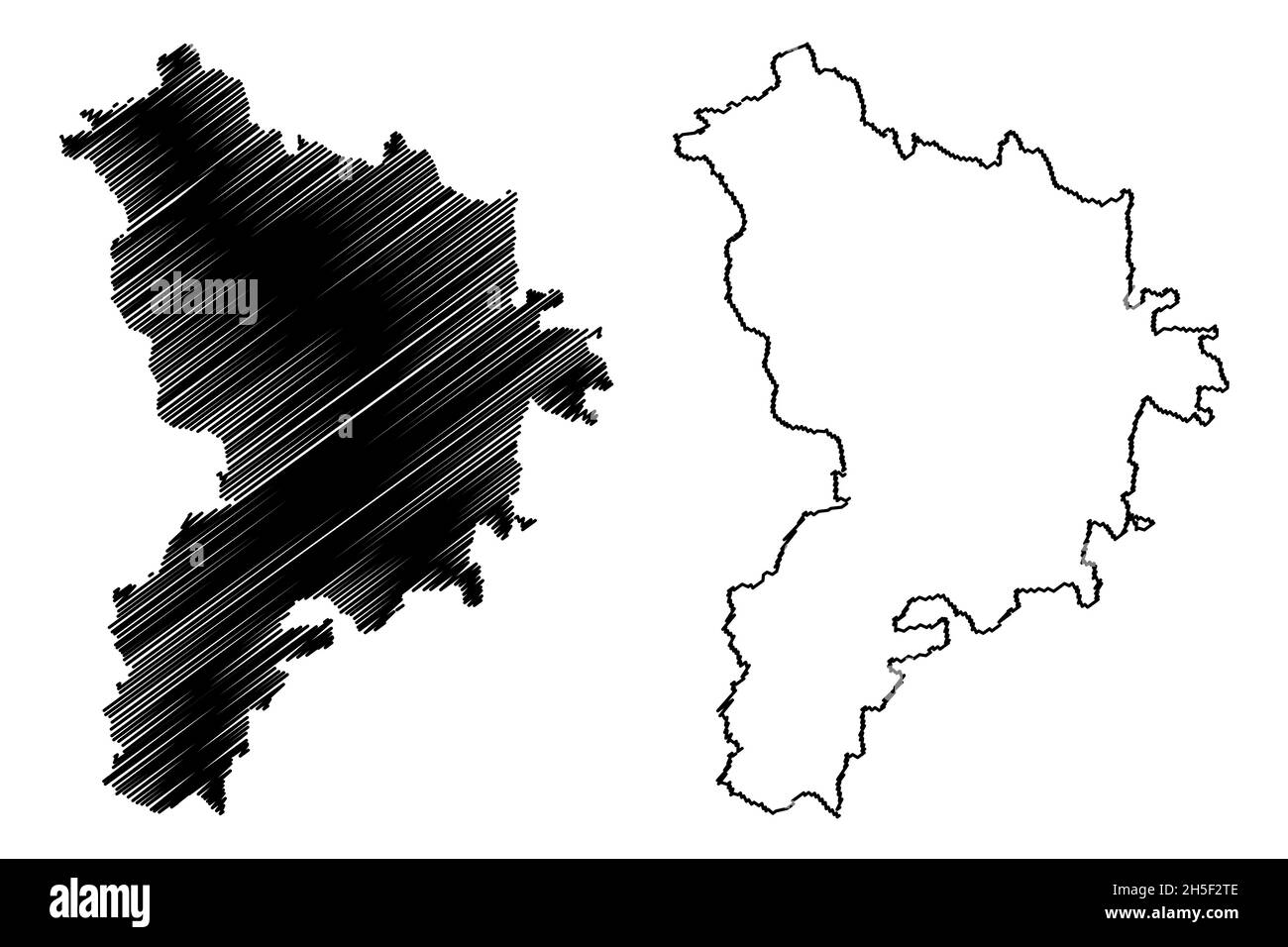 Surajpur district (Chhattisgarh State, division, Republic of India) map ...