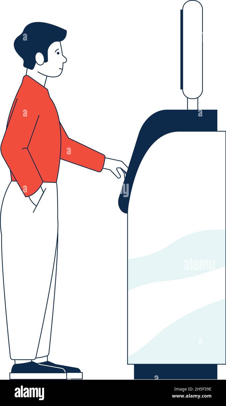 Man using atm machine. Cash withdrawal. Card payment Stock Vector Image ...