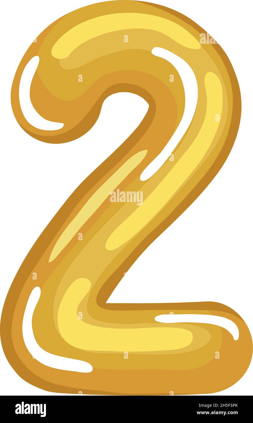 number two of golden color Stock Vector Image & Art - Alamy