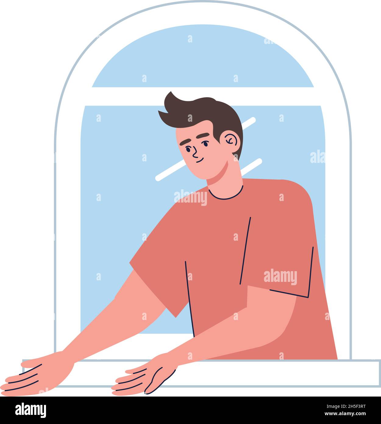 Man sitting in home window Cut Out Stock Images & Pictures - Alamy