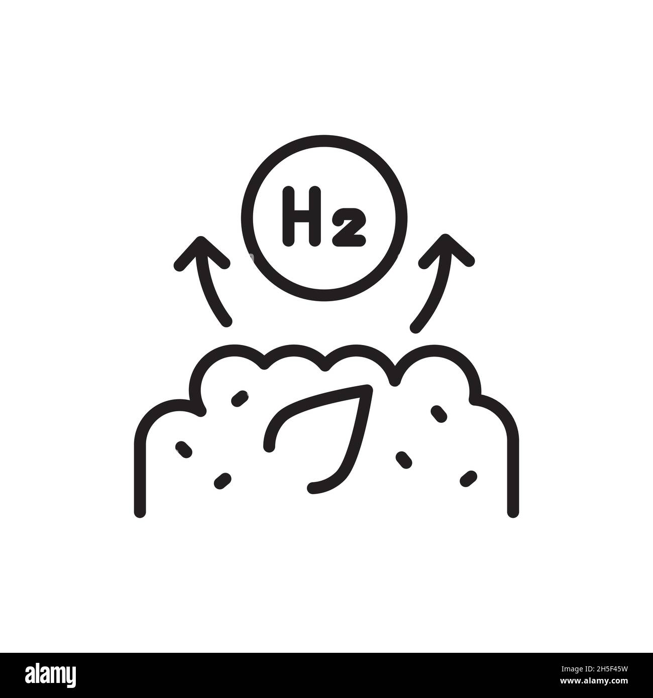Biomass H2 color line icon. Hydrogen energy. Isolated vector element ... Biomass H2 color line icon. Hydrogen energy. Isolated vector element ...