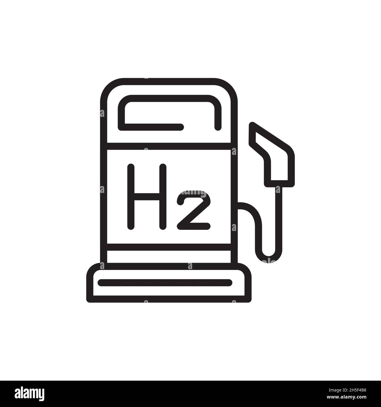 Gas station H2 color line icon. Hydrogen energy. Isolated vector ...