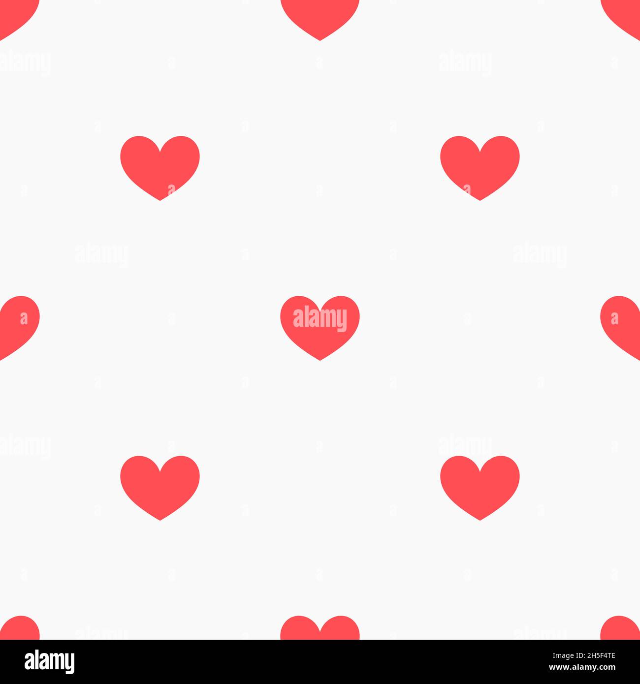 Red hearts seamless vector pattern. Flat design illustration Stock ...