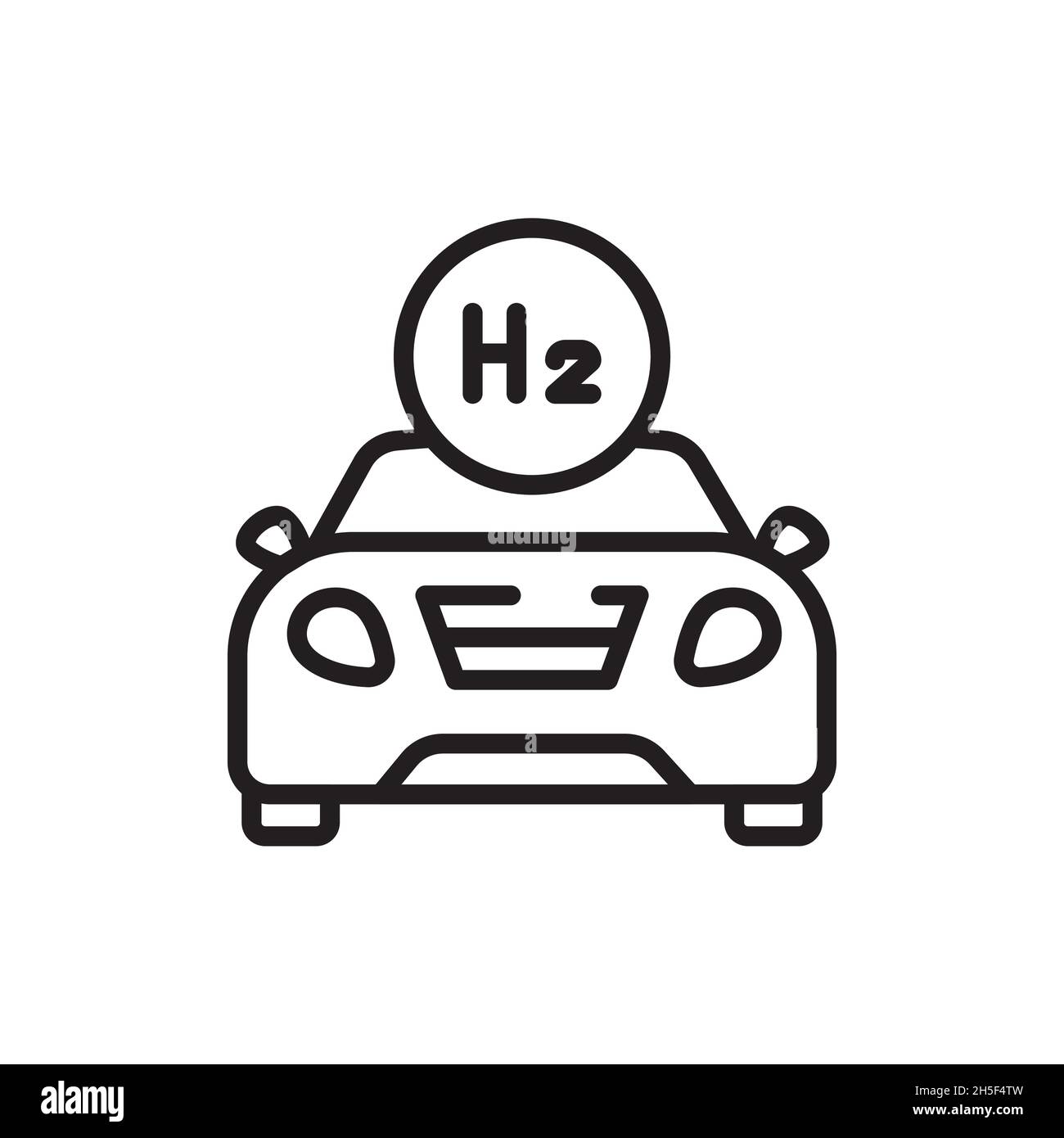 Transport uses H2 color line icon. Hydrogen energy. Isolated vector ...