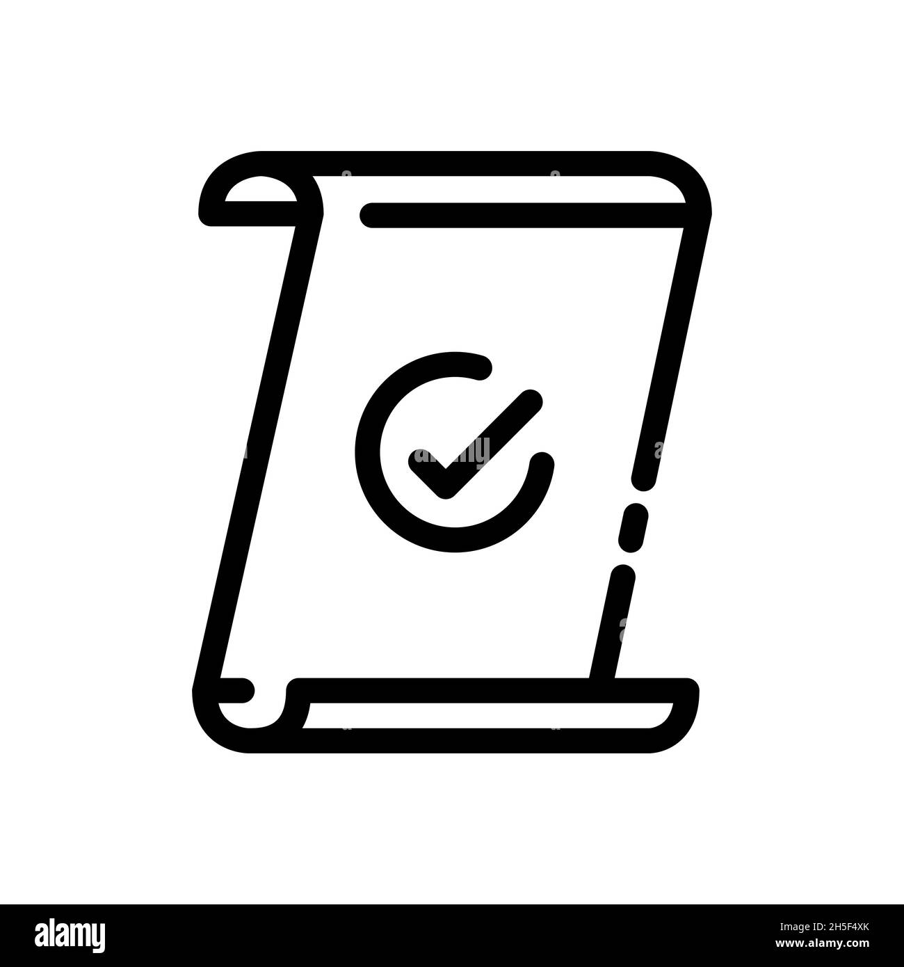 Approved paper color line icon. Document with check mark Stock Vector ...