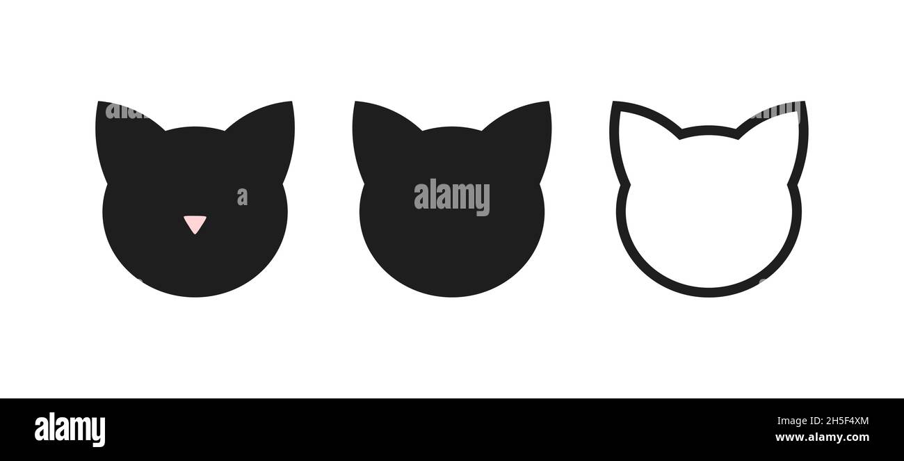Cat head icons set. Vector illustration Stock Vector Image & Art - Alamy