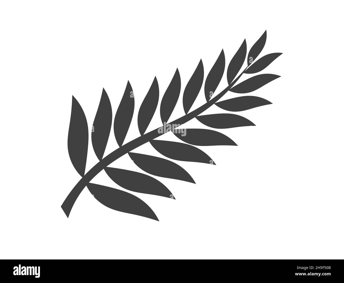 Fern or palm leaf black icon. Vector illustration Stock Vector Image ...
