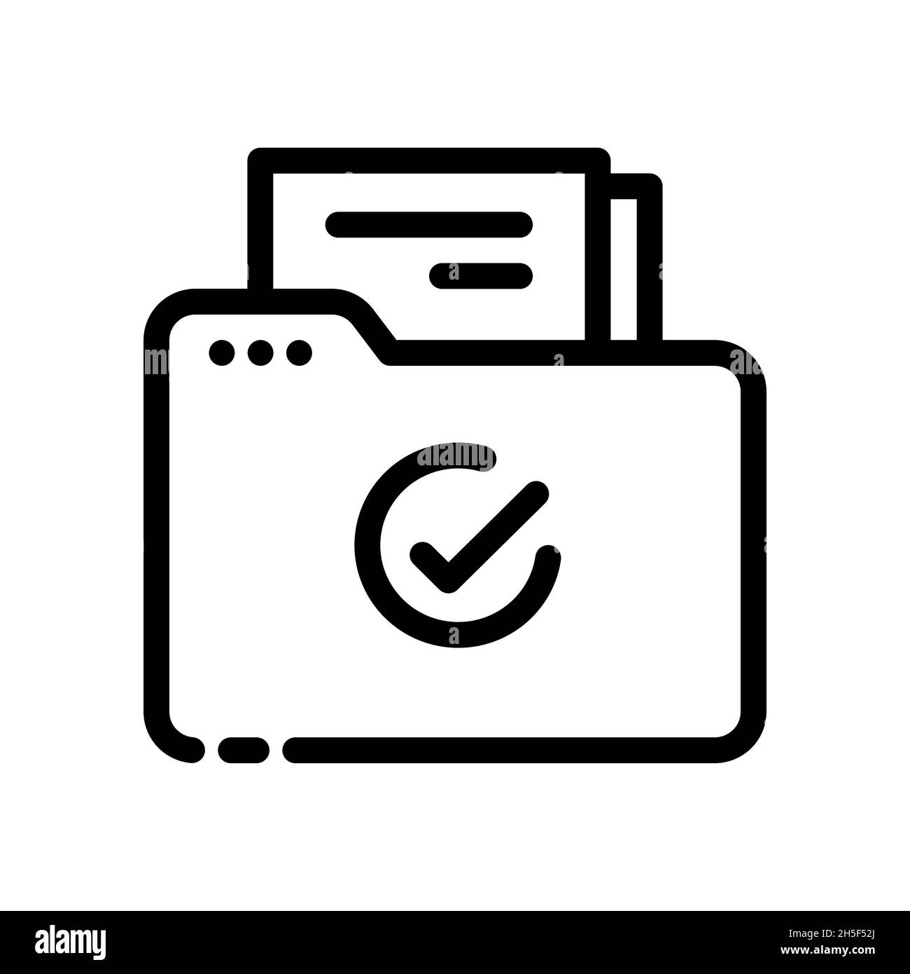 Approved folder color line icon. Verification documents concept Stock ...