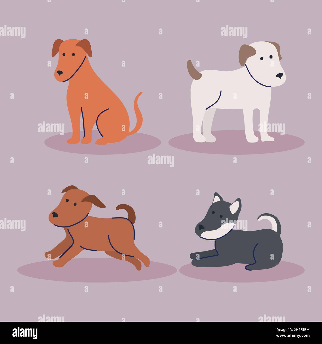cute group of dogs Stock Vector Image & Art - Alamy