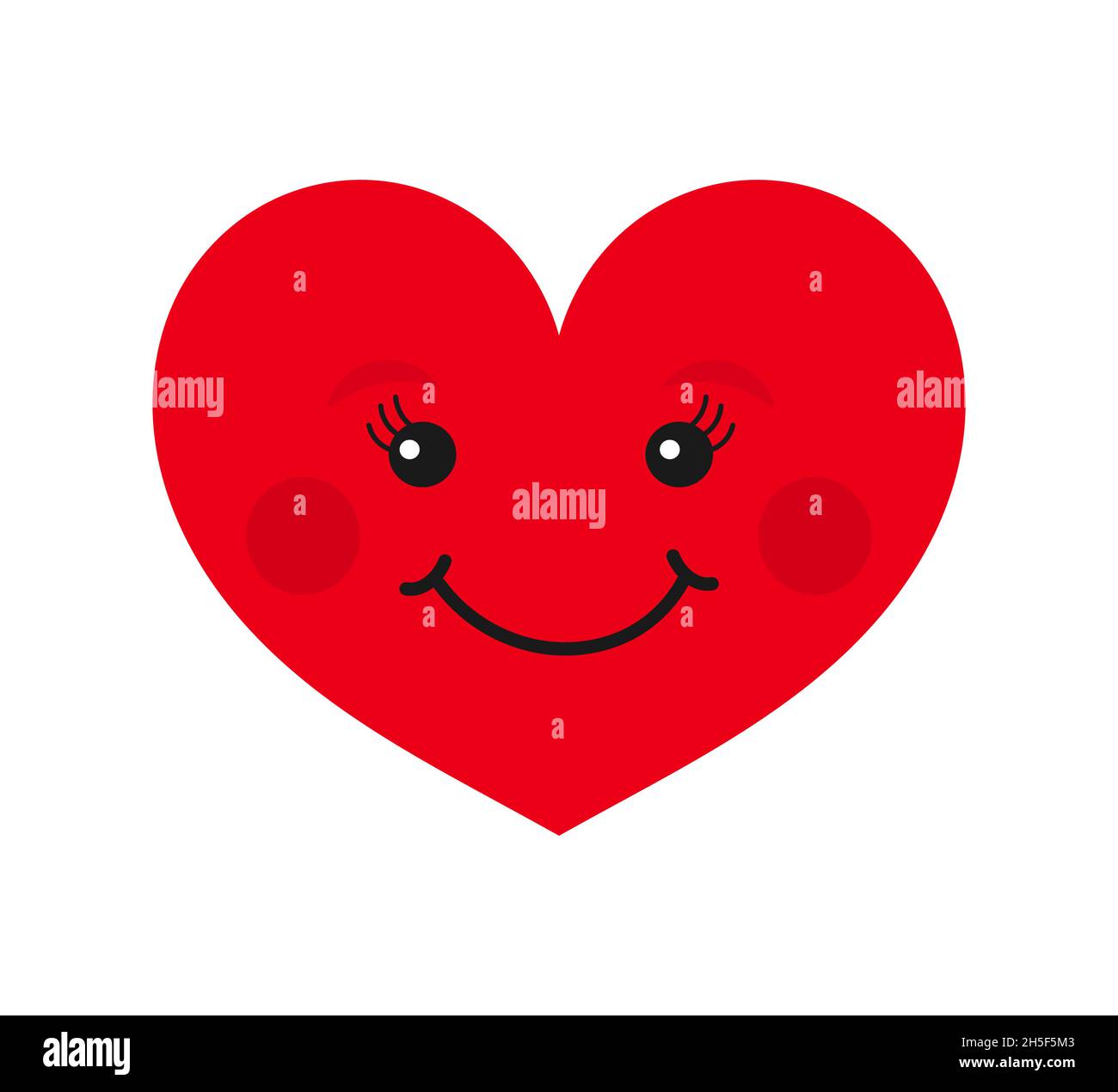 Cute smiling heart with eyes. Vector illustration Stock Vector Image ...