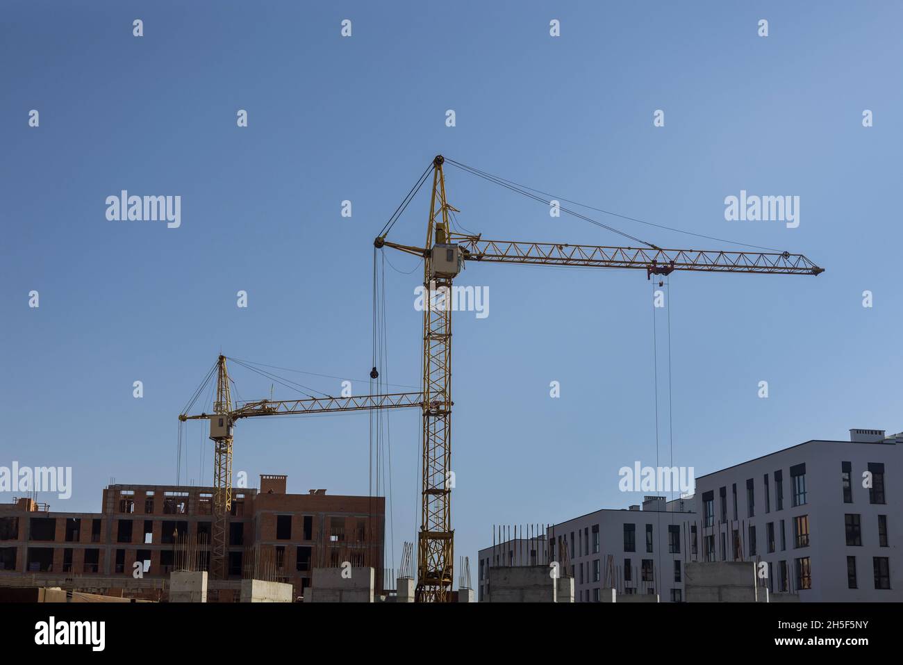 High rise construction work under construction high-rise building Stock ...