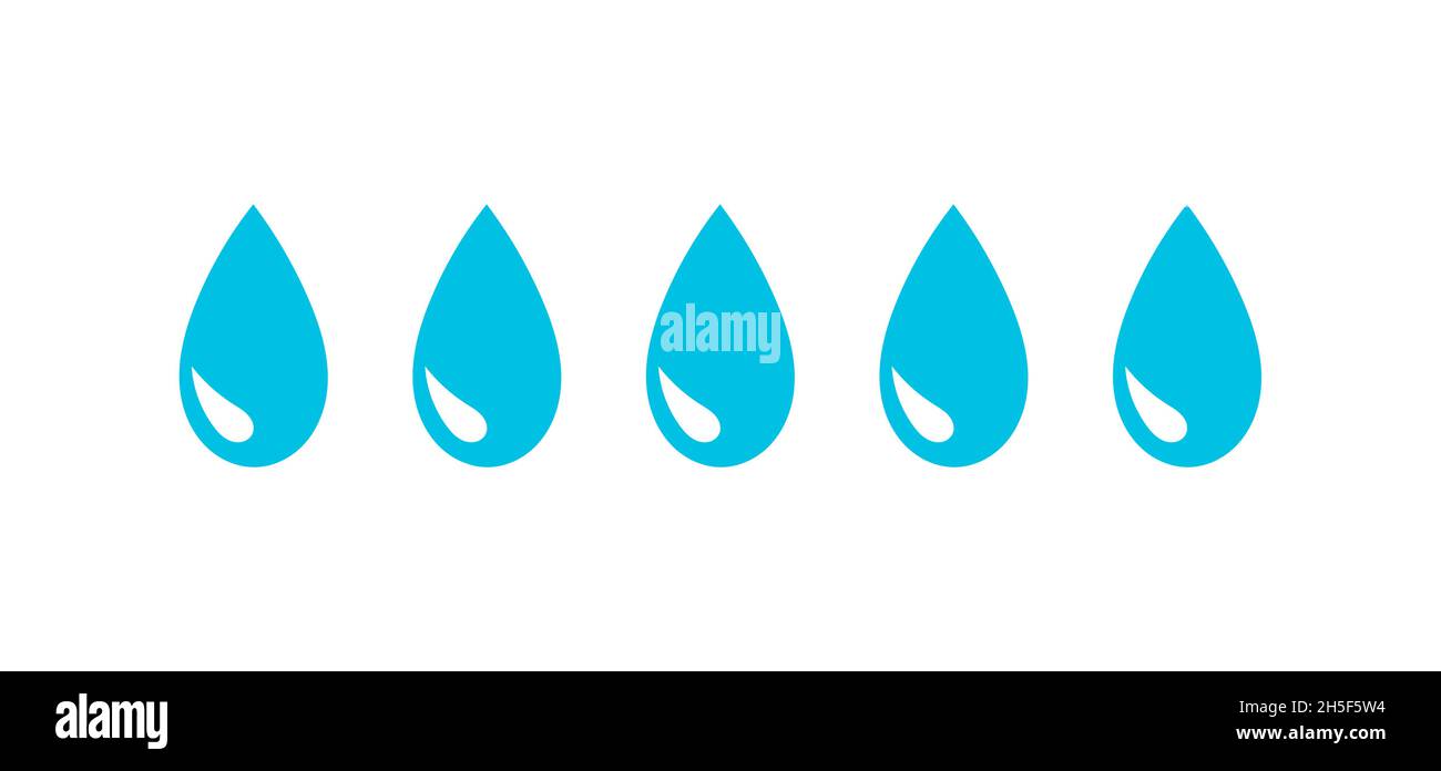 Water drops icons. Wetness or moisture scale symbol. Vector ...