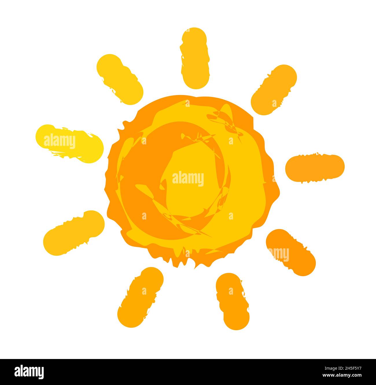 Orange sun symbol painted. Vector illustration Stock Vector Image & Art ...