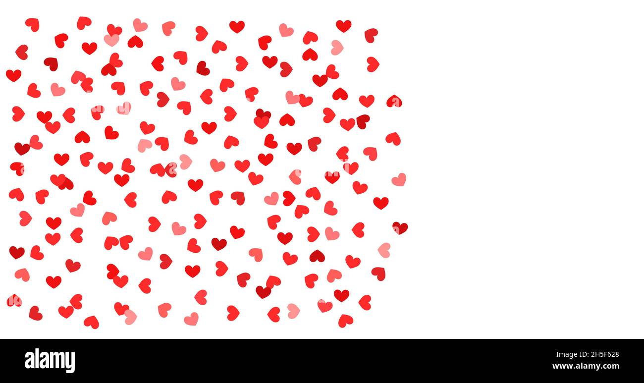 Red hearts confetti card background. Vector illustration Stock Vector ...