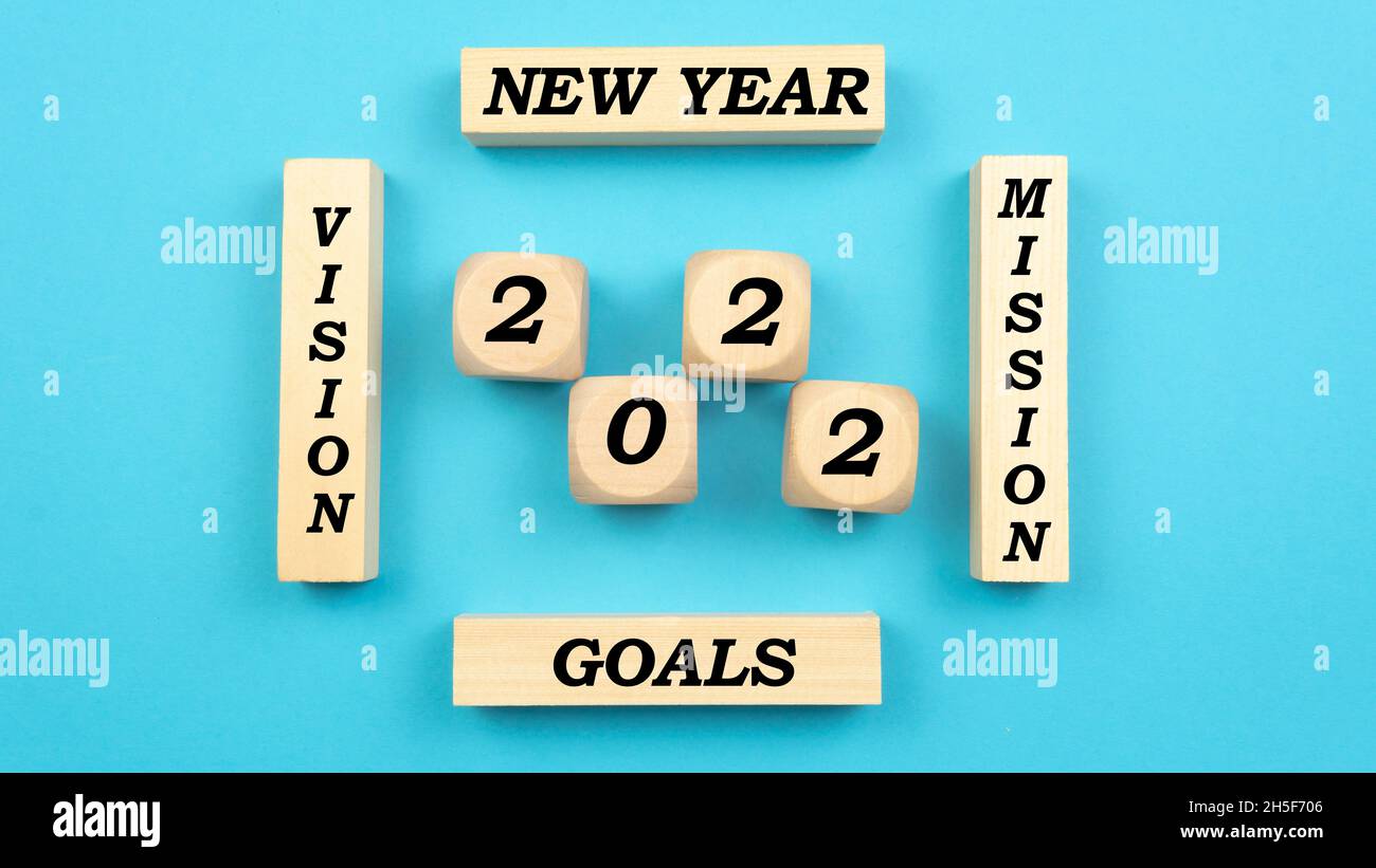2022 Vision Mission to be accomplish for the year. Selective focus on ...
