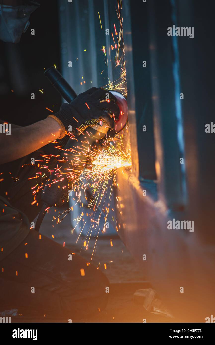 Flying sparks man hi-res stock photography and images - Alamy