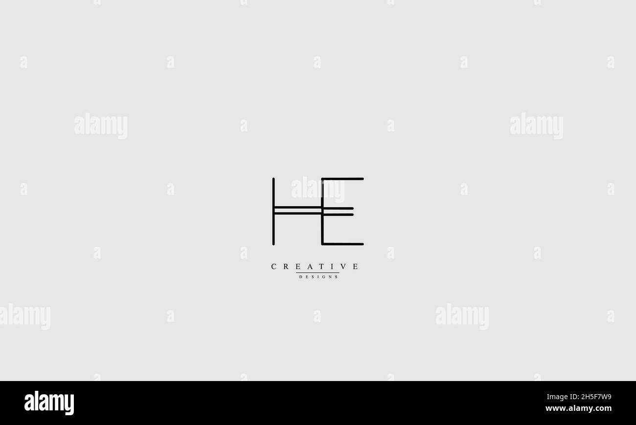Alphabet letters Initials Monogram logo HE EH H E Stock Vector Image ...