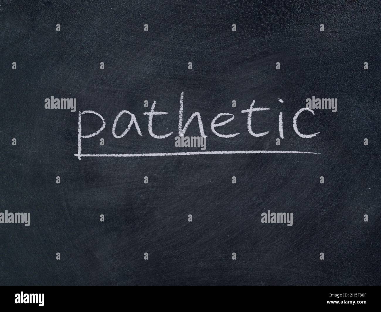 pathetic concept word on blackboard background Stock Photo - Alamy