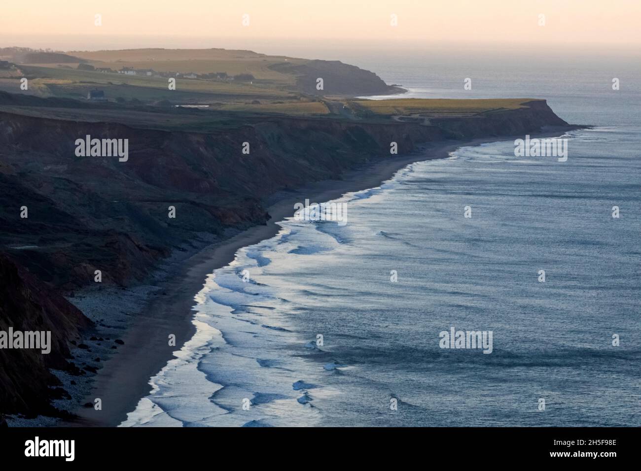 England, Isle of Wight, View of Coast and Brightstone Bay Stock Photo ...