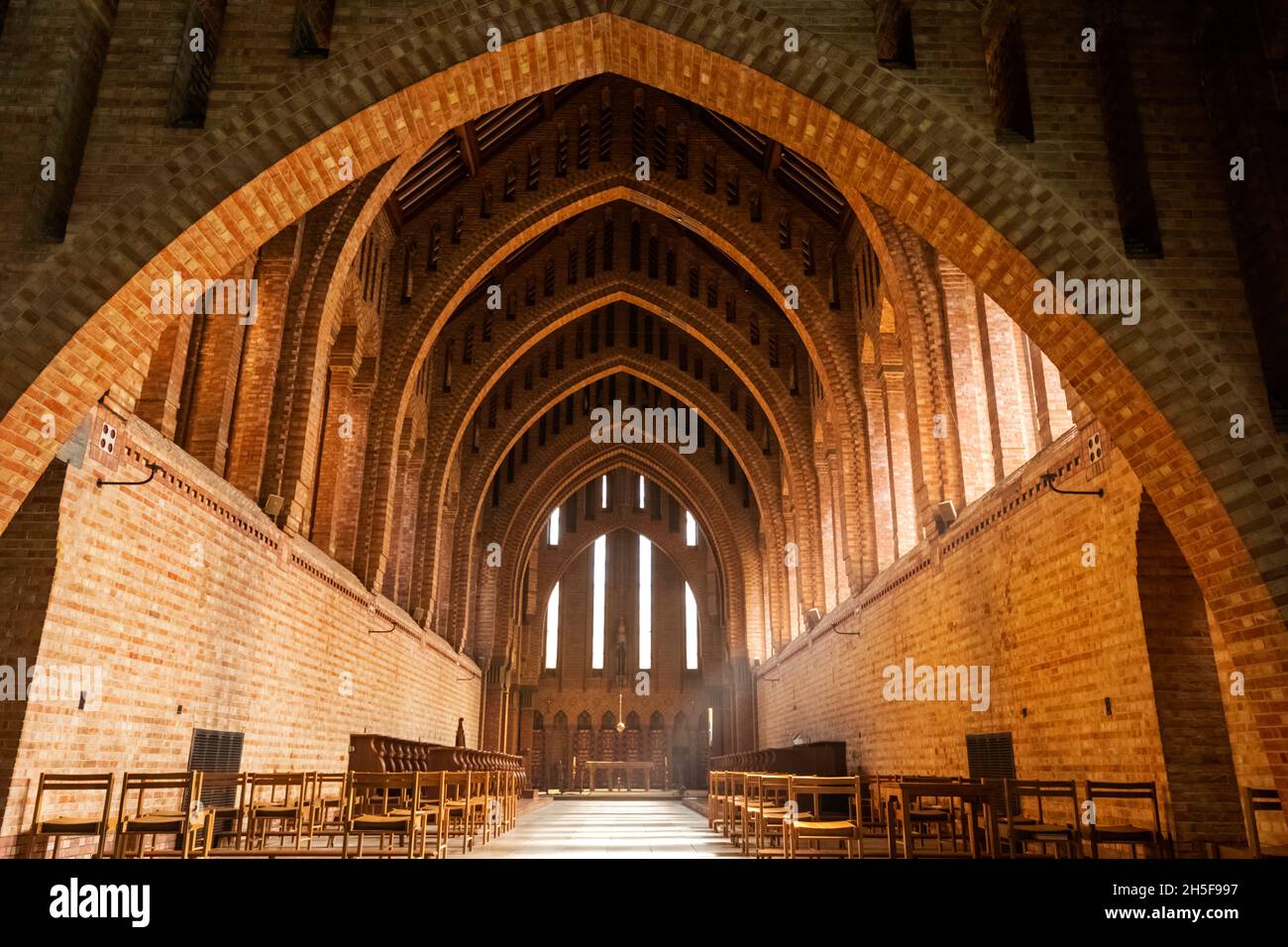 England, Isle of Wight, Ryde, Quarr Abbey, Interior View Stock Photo ...