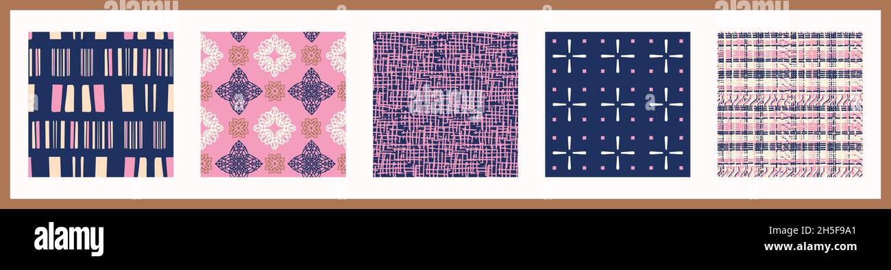 Masculine geometric seamless pattern collection. Simple shape for ...