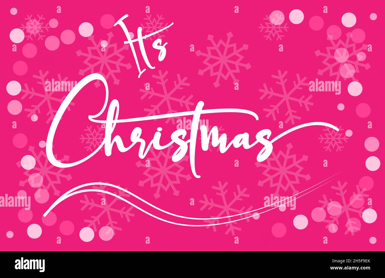Happy Christmas - handwritten lettering on a festive pink background ...