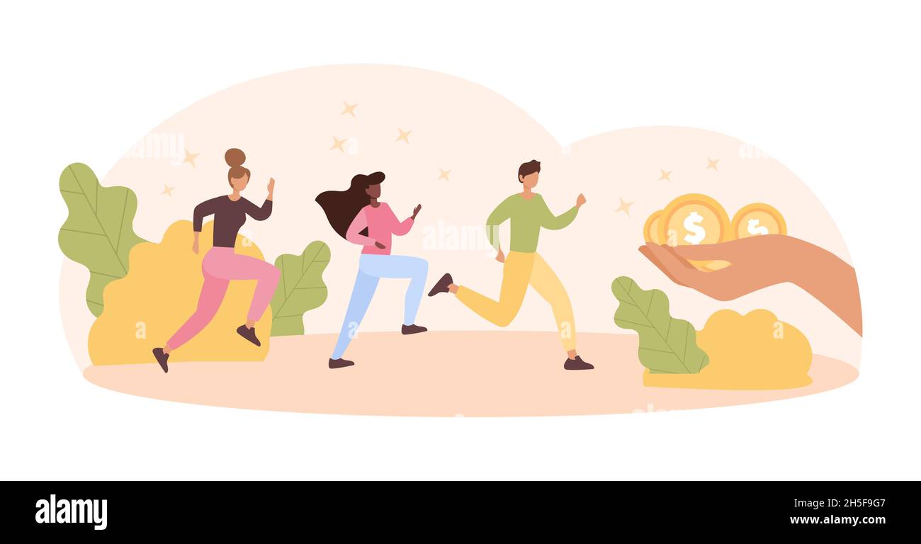 Greedy people chasing Stock Vector Image & Art - Alamy