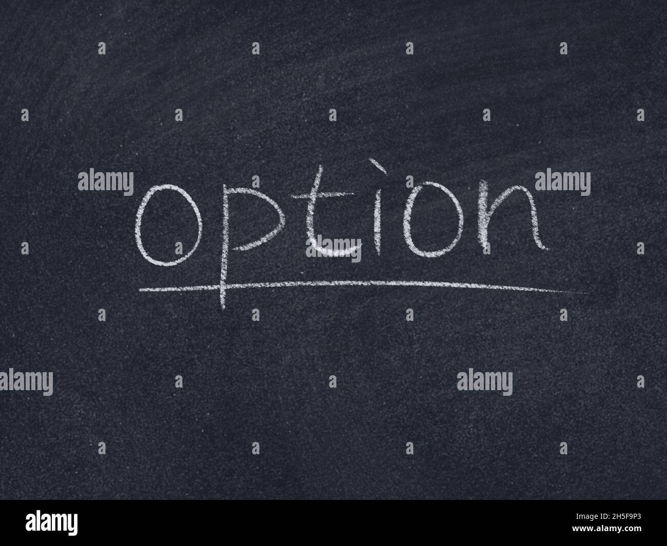 option concept word on blackboard background Stock Photo - Alamy