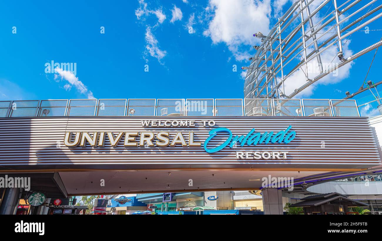 Orlando, Florida USA 1November 03 2021. Welcome to Universal Orlando ...