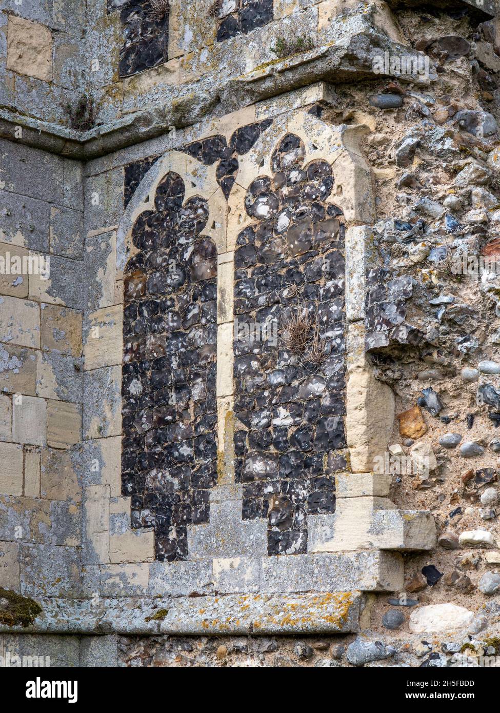 Details of the ruins of Leiston Abbey at Leiston in Suffolk, UK Stock ...