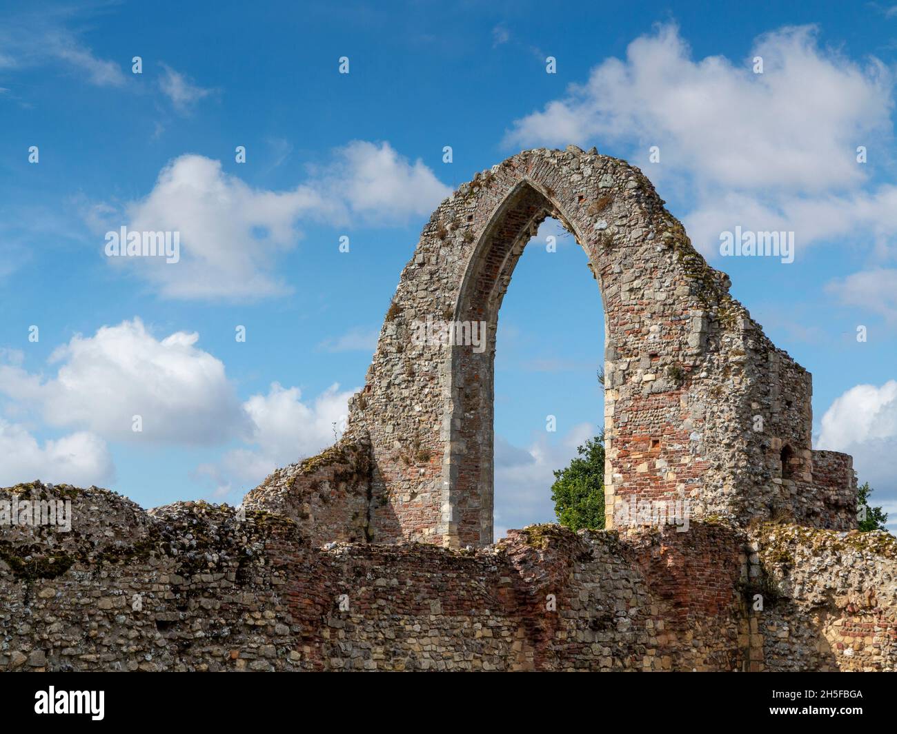 Details of the ruins of Leiston Abbey at Leiston in Suffolk, UK Stock ...