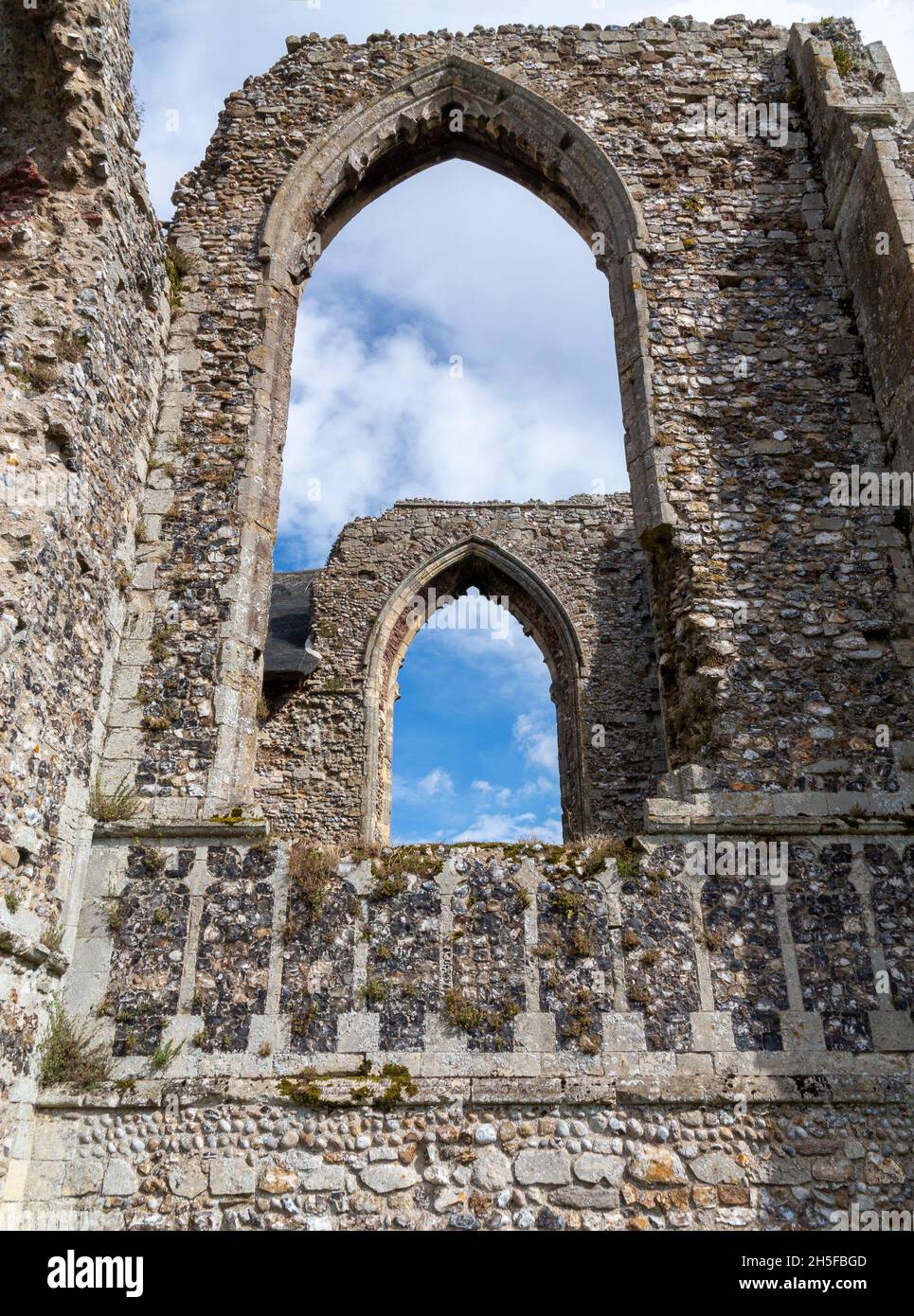Details of the ruins of Leiston Abbey at Leiston in Suffolk, UK Stock ...