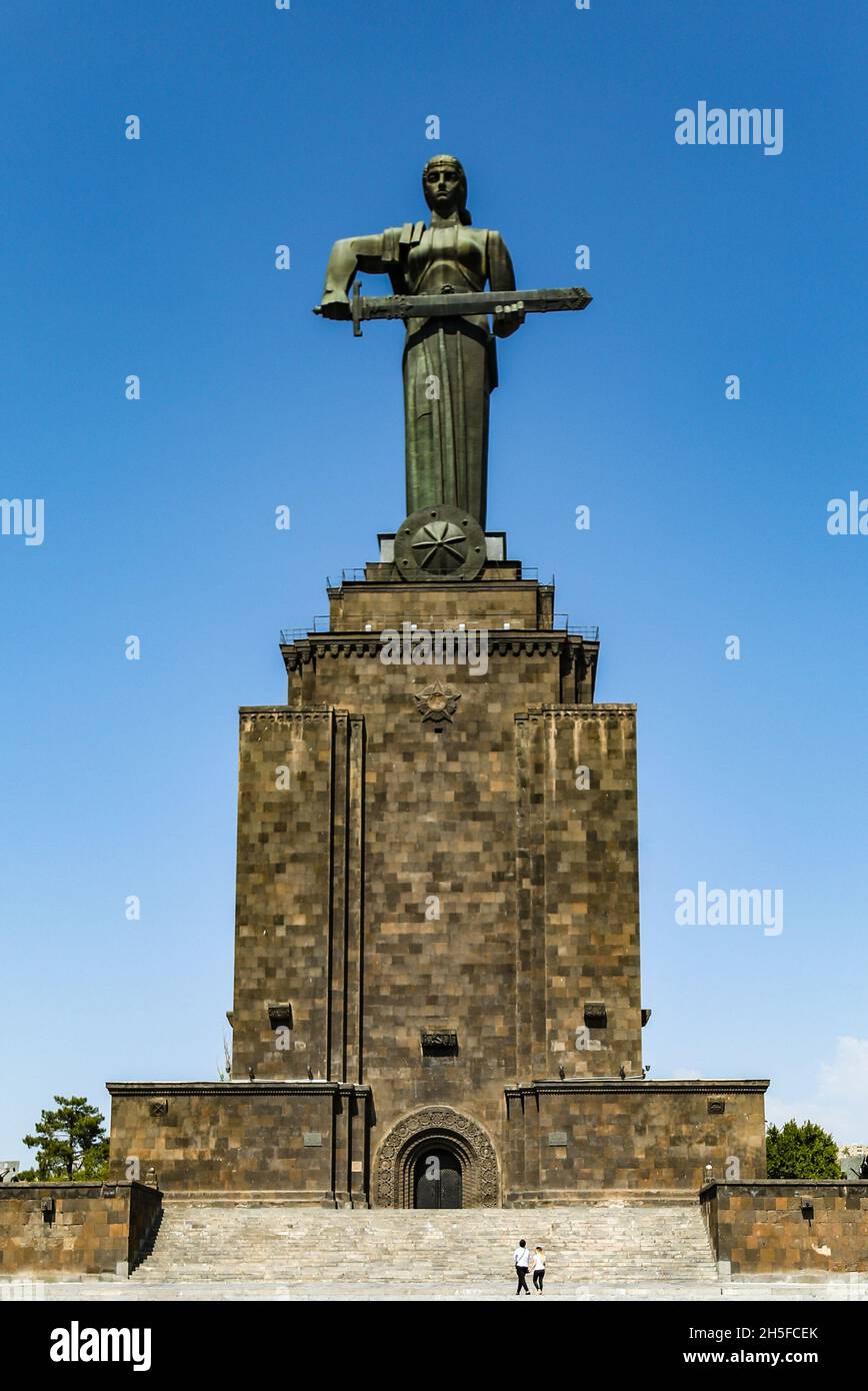 Vertical shot of the famous Mother Armenia Statue in Yerevan, Armenia ...