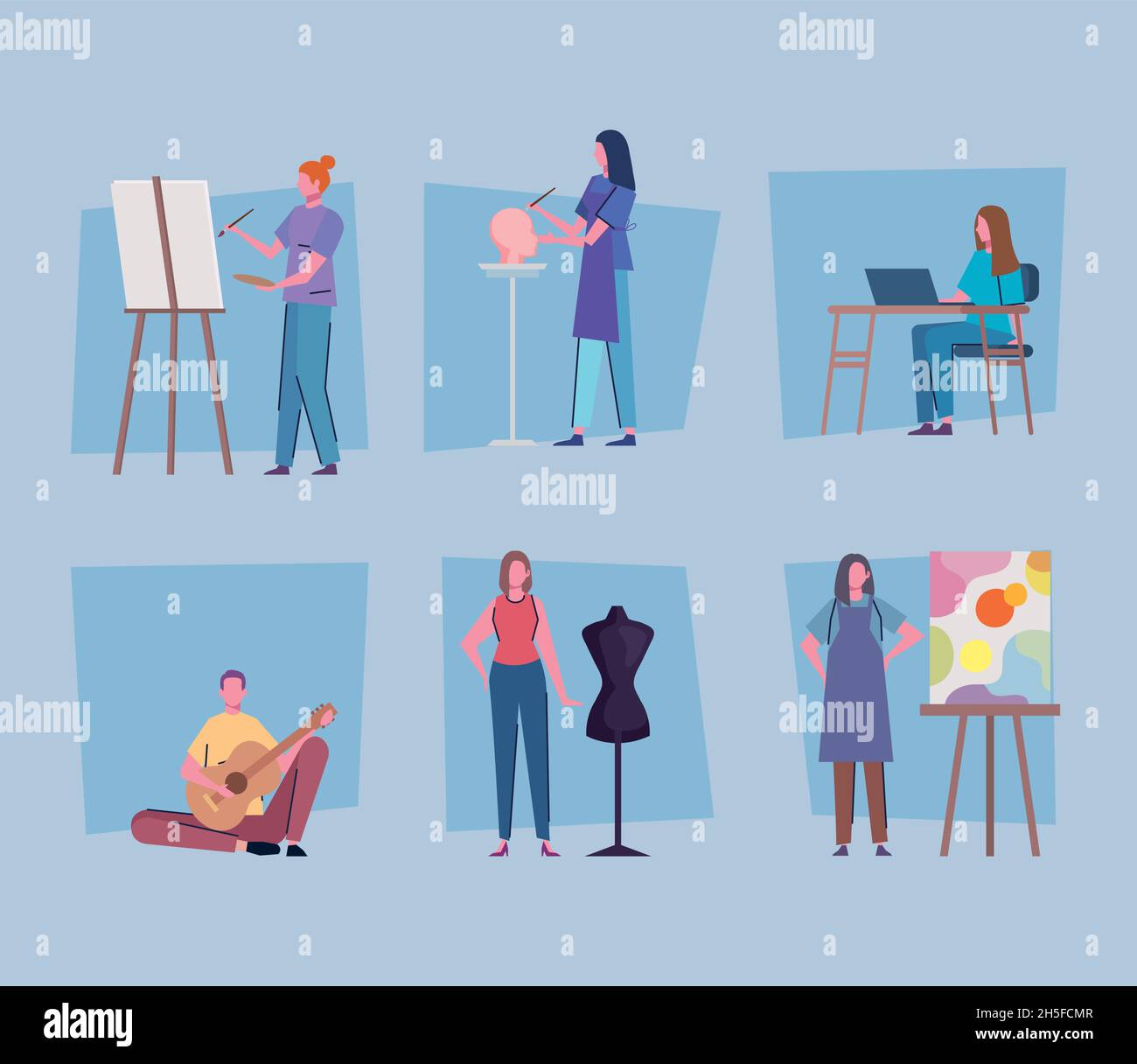 Women artists Stock Vector Images - Alamy