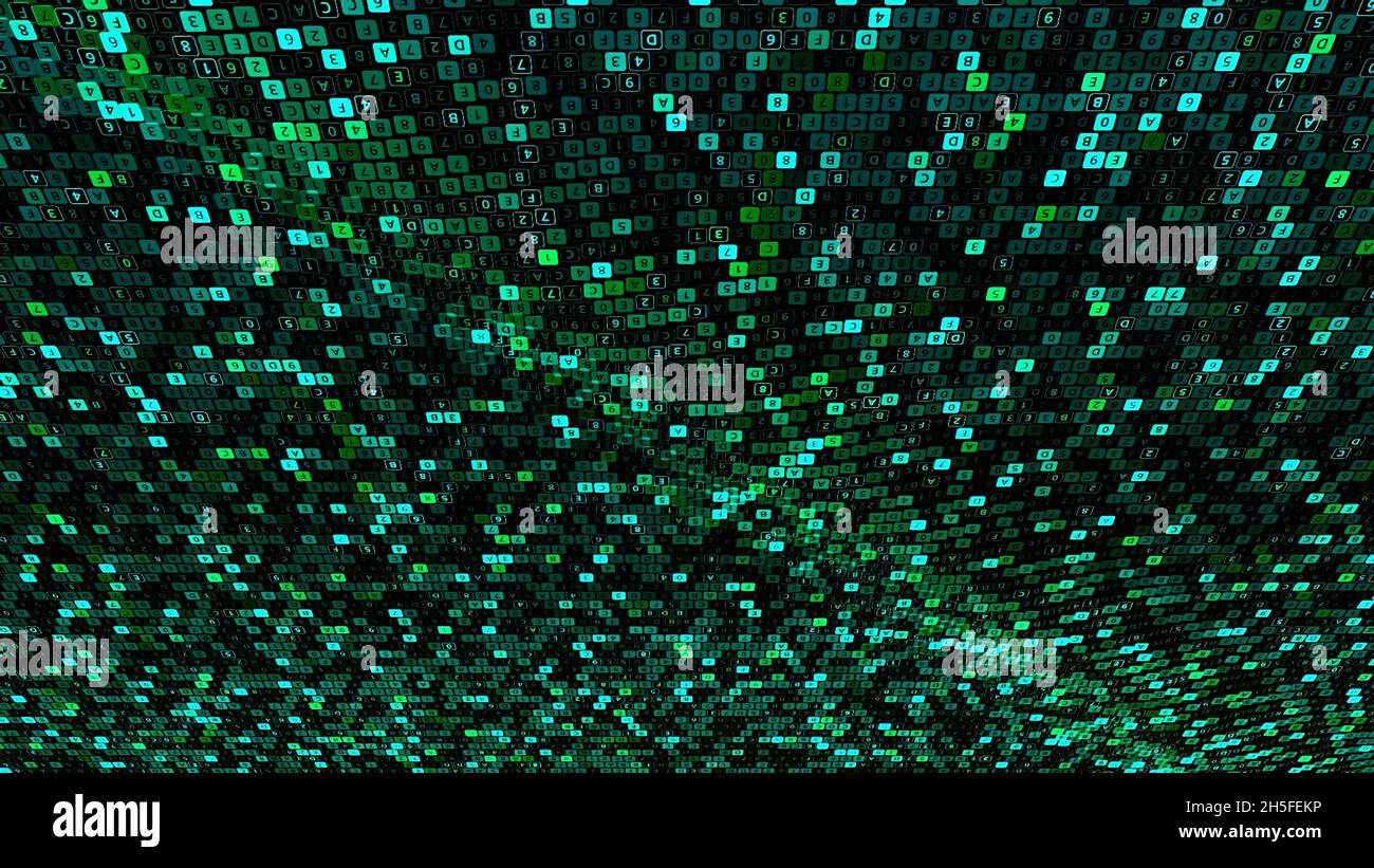 Abstract Colorful Transforming And Waving Data Canvas Concept Of