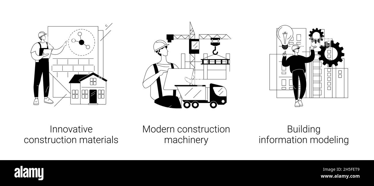 Construction technology innovation abstract concept vector ...