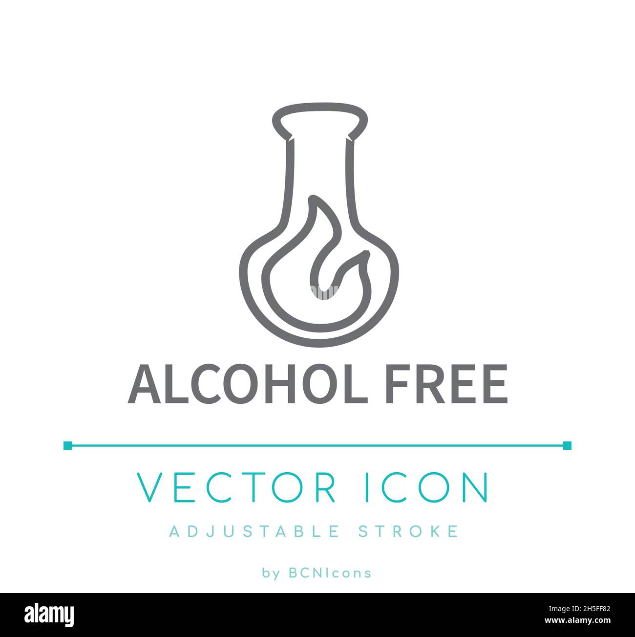 Alcohol Free Line Icon. No Alcohol Cosmetic Vector Symbol Stock Vector ...