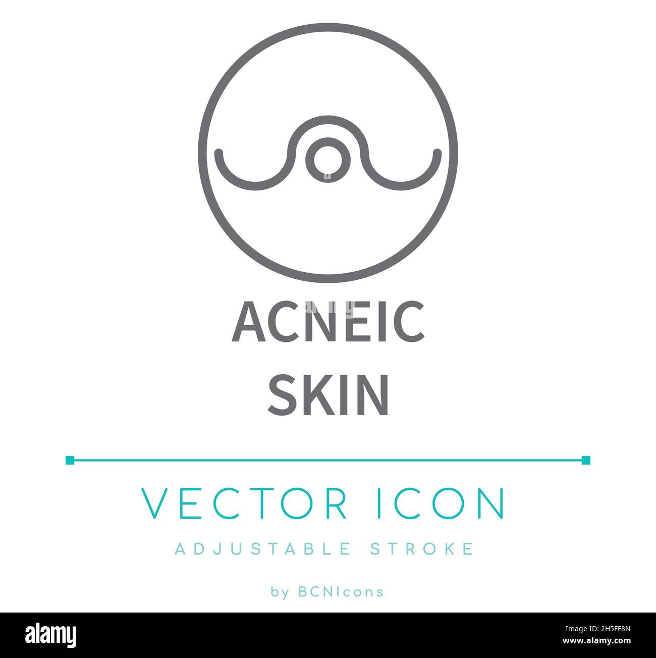 Acneic Skin Type Vector Line Icon. Skin Care Cosmetic Symbol Stock ...