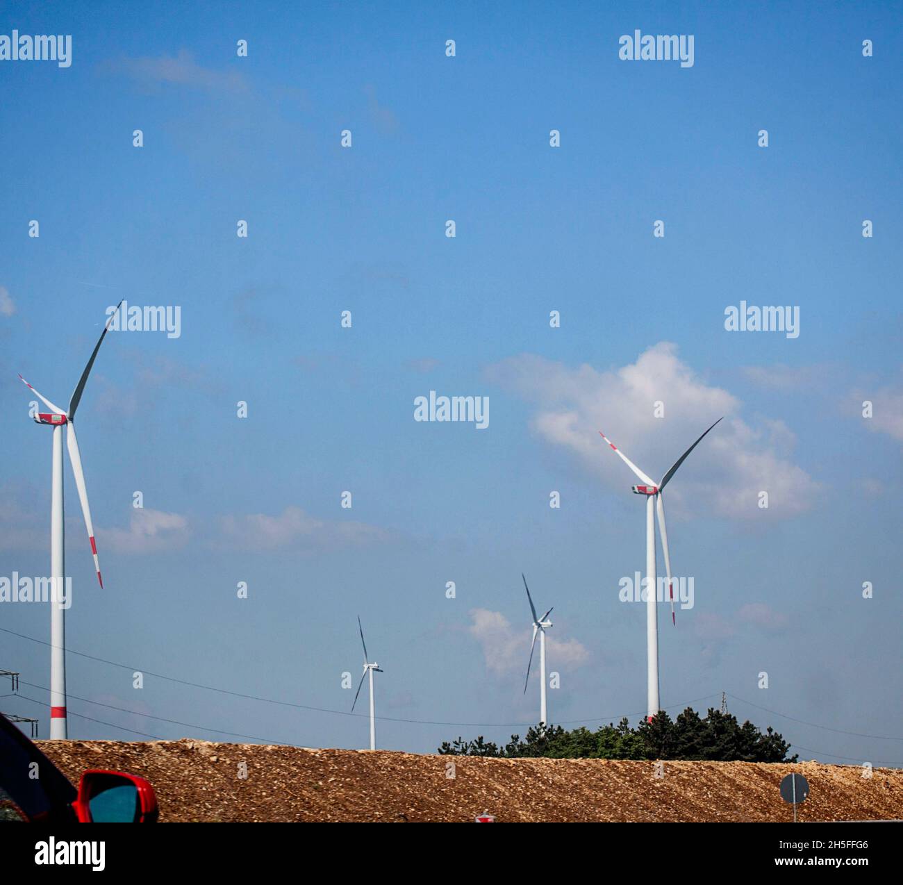 Wind turbine farm as source of renewable and sustainable energy along a ...